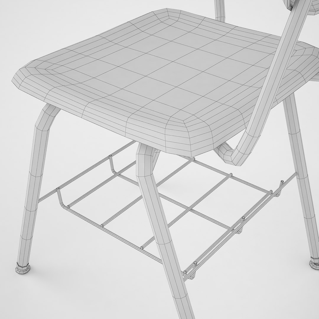 student desk school 3d model