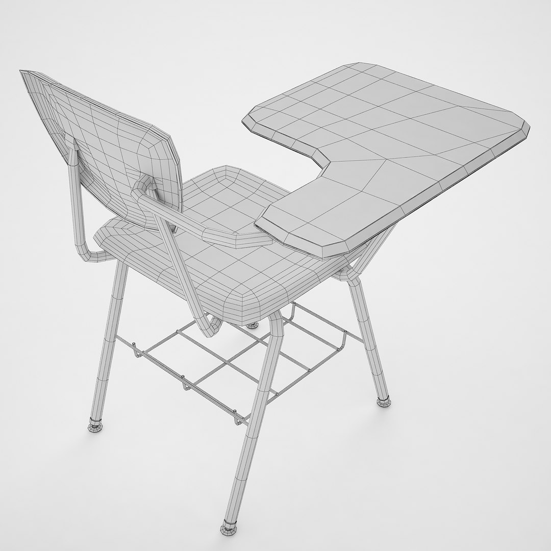 student desk school 3d model