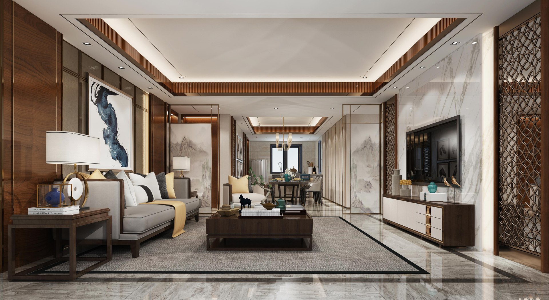 42- New Chinese Style Living Room Model - TurboSquid 2026385