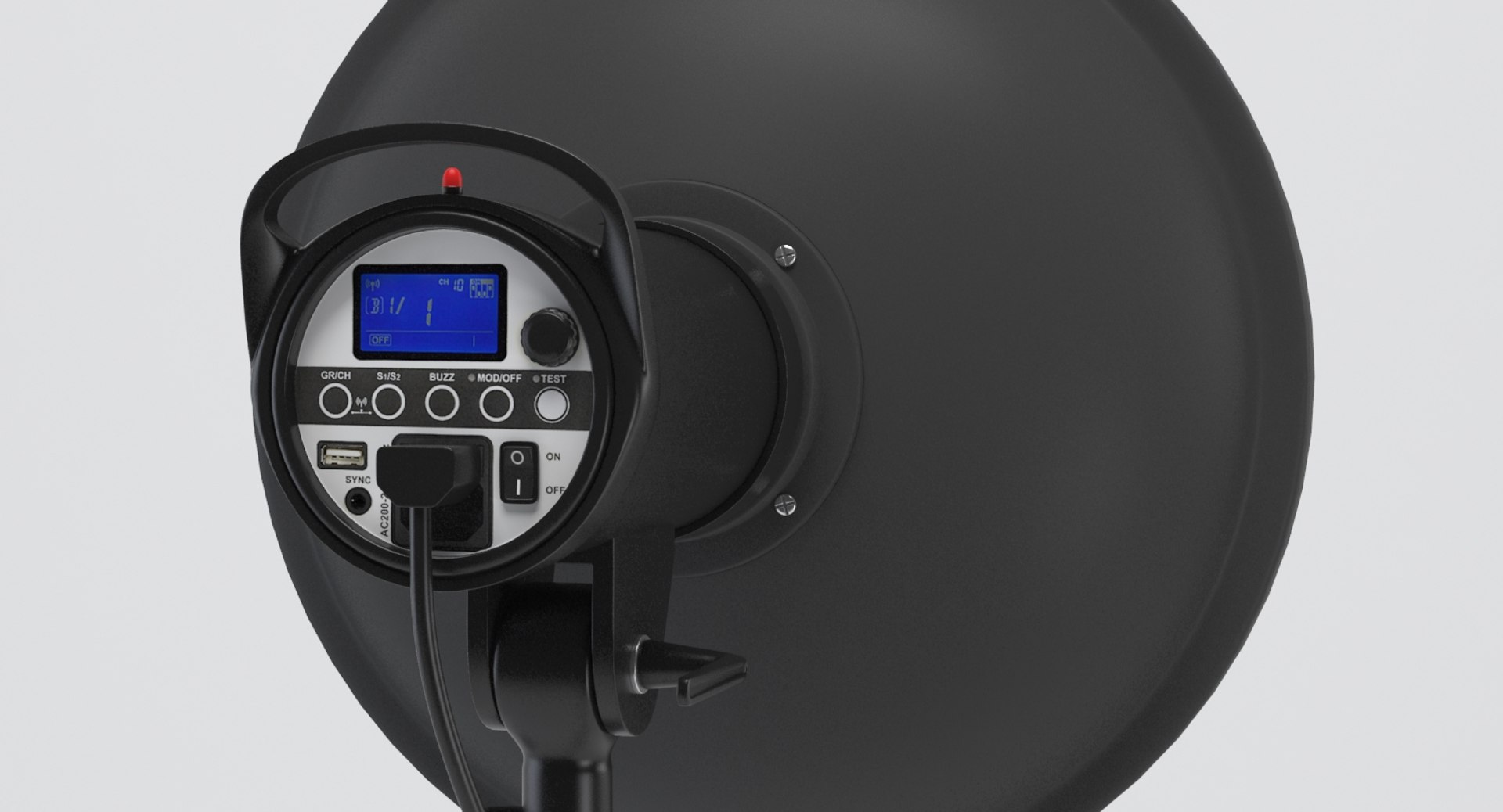 3D beauty dish grid monolight model - TurboSquid 1354663