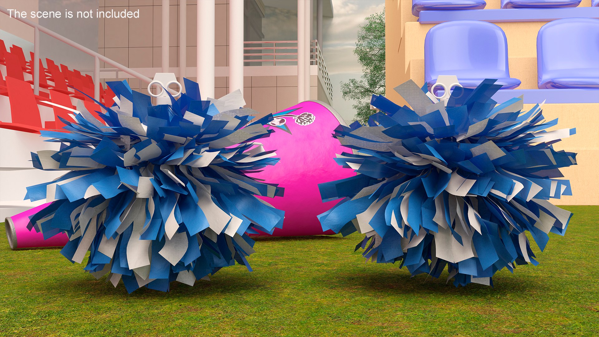 3D Model Pom Poms Blue Color - TurboSquid 2175126