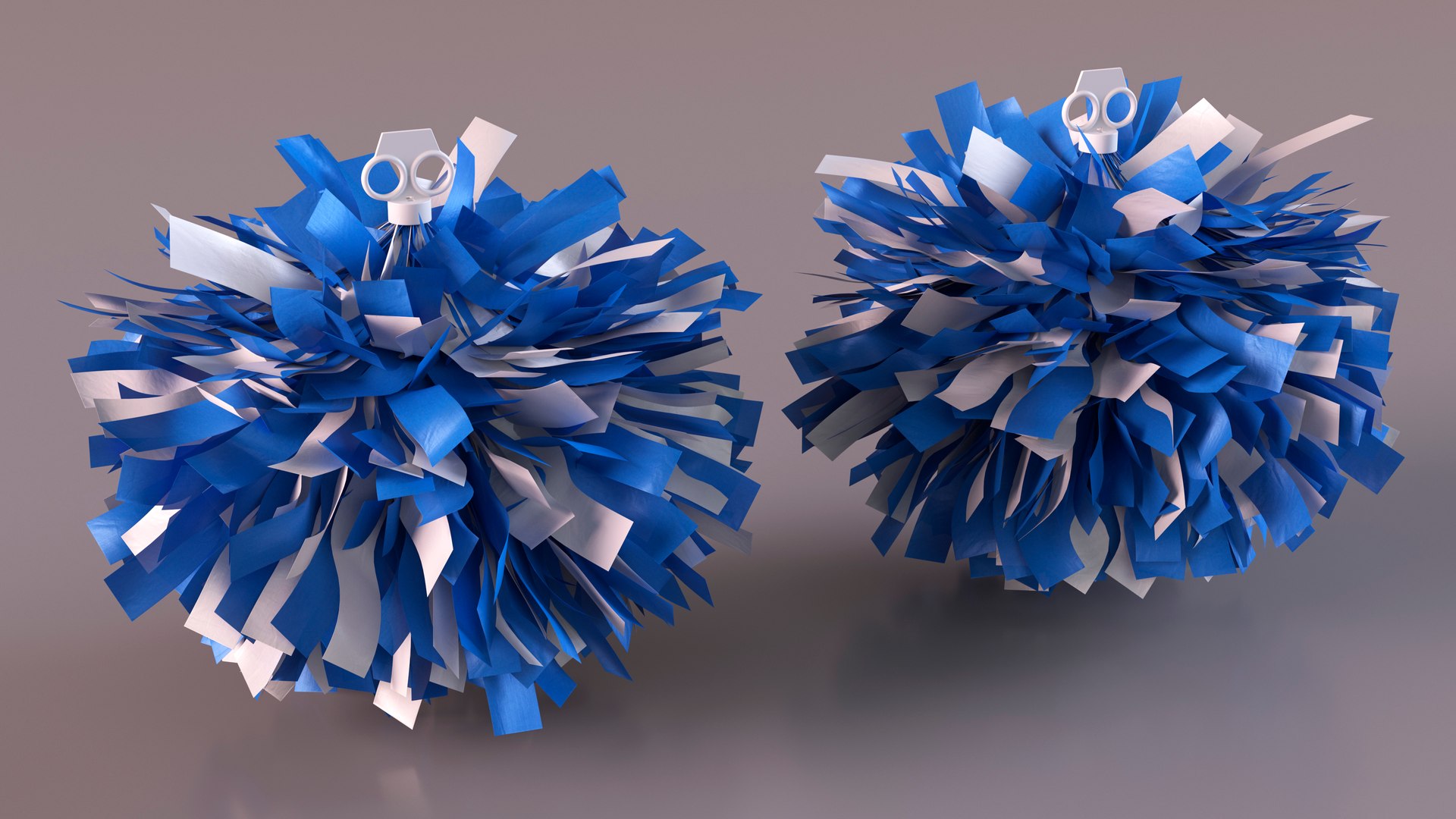 3D Model Pom Poms Blue Color - TurboSquid 2175126