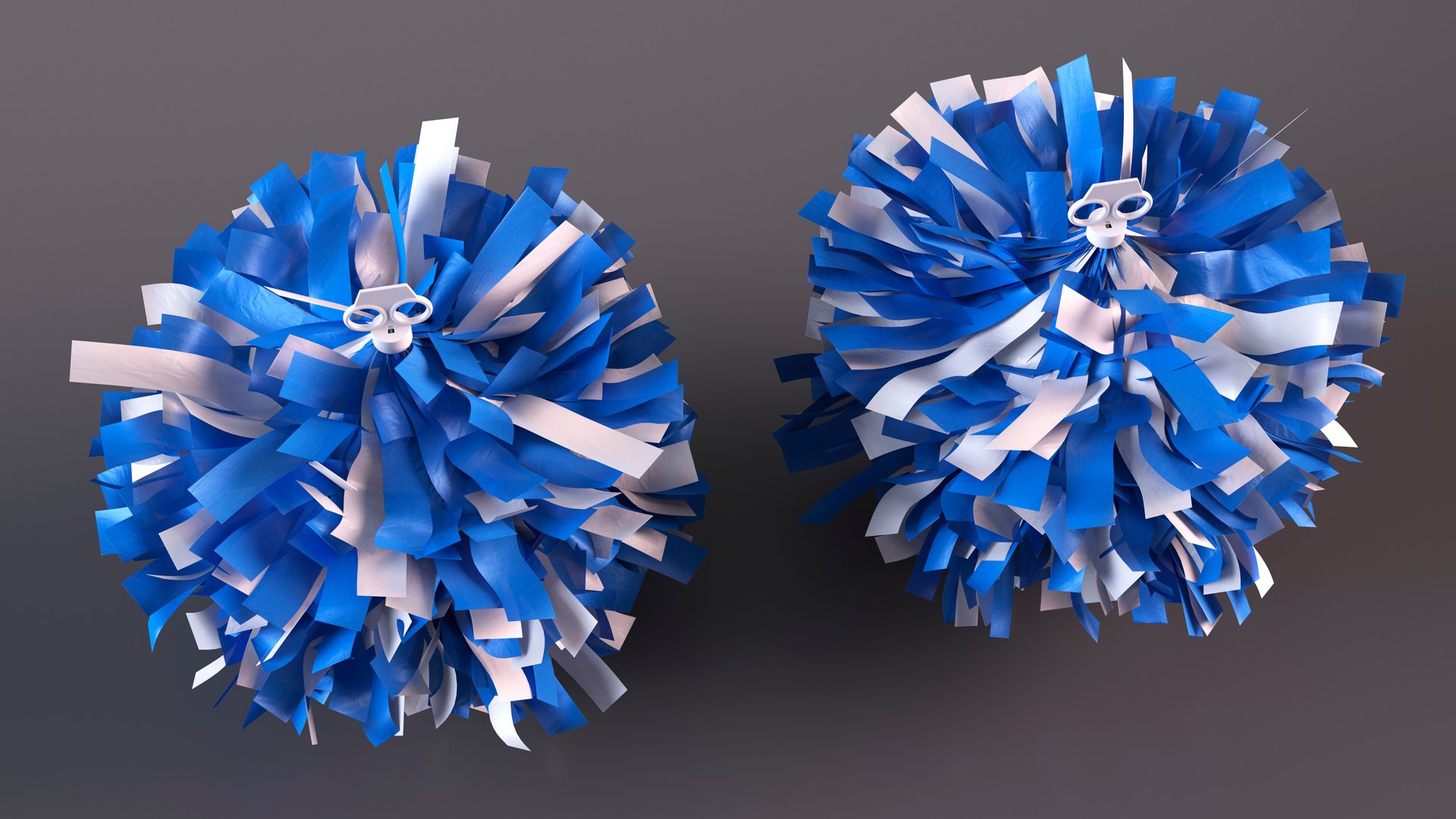 3D Model Pom Poms Blue Color - TurboSquid 2175126