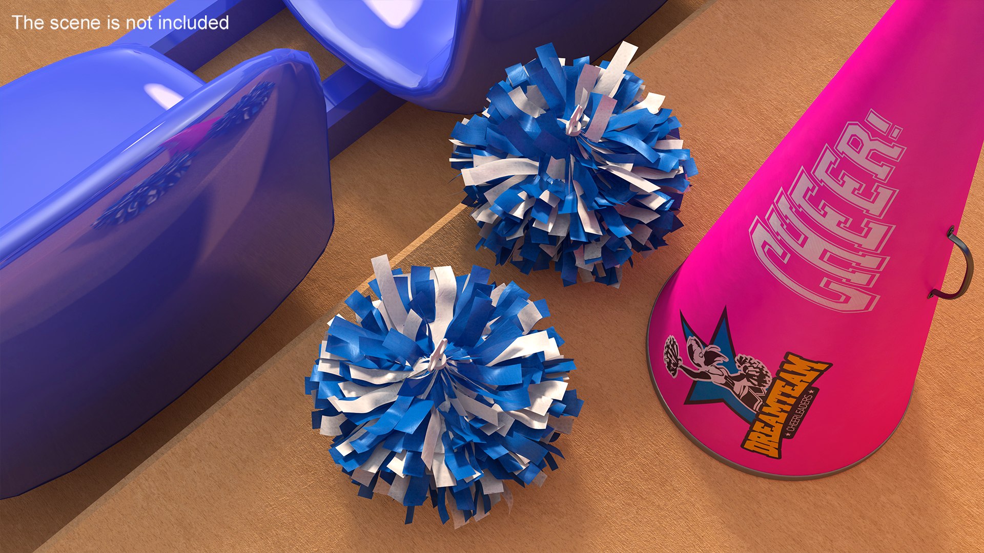 3D Model Pom Poms Blue Color - TurboSquid 2175126