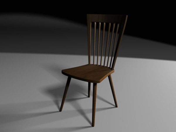 3d wooden chair