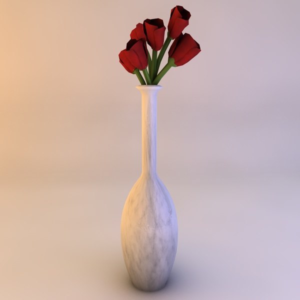 3d model of vase flowers decoration