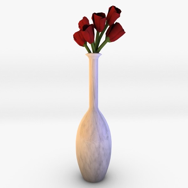 3d model of vase flowers decoration