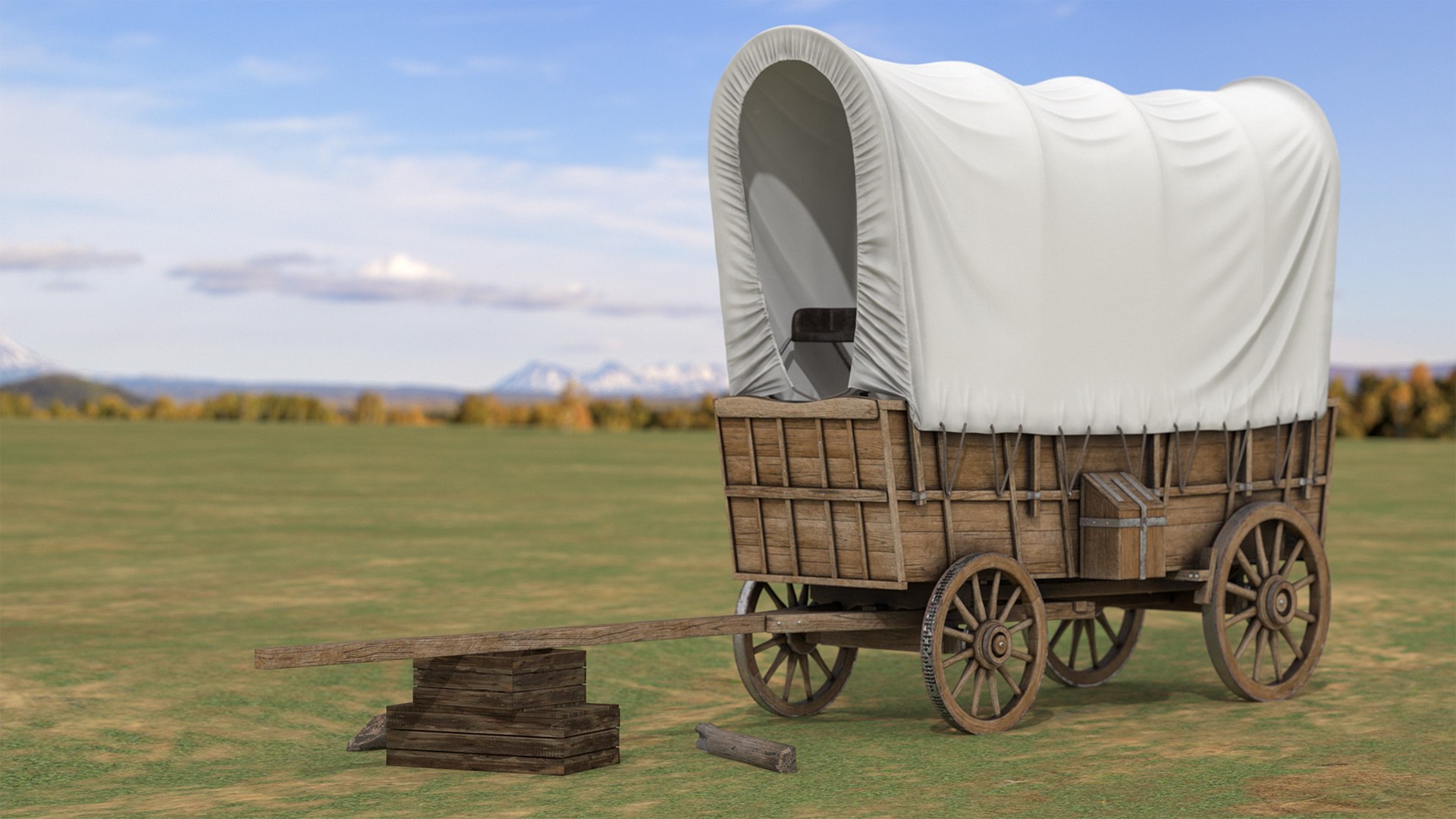 3D Covered Wagon Model - TurboSquid 1851818
