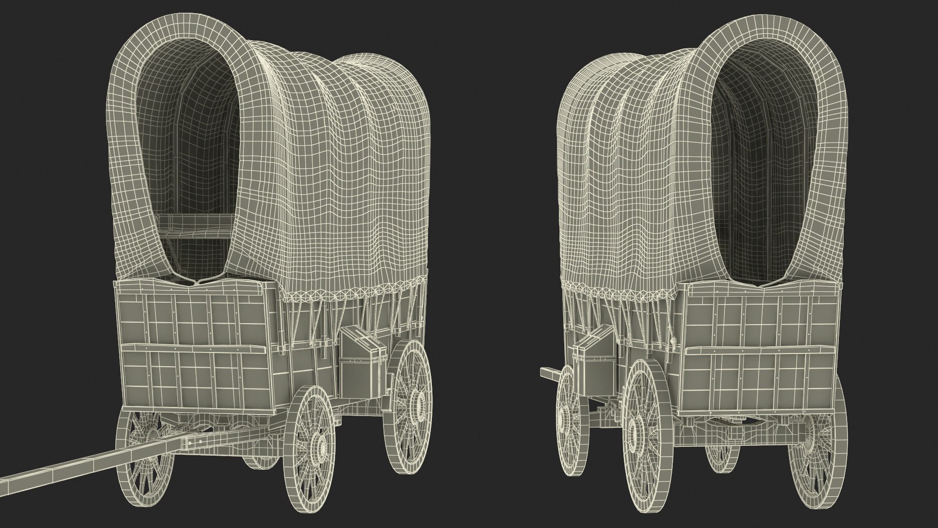 3D Covered Wagon model - TurboSquid 1851818
