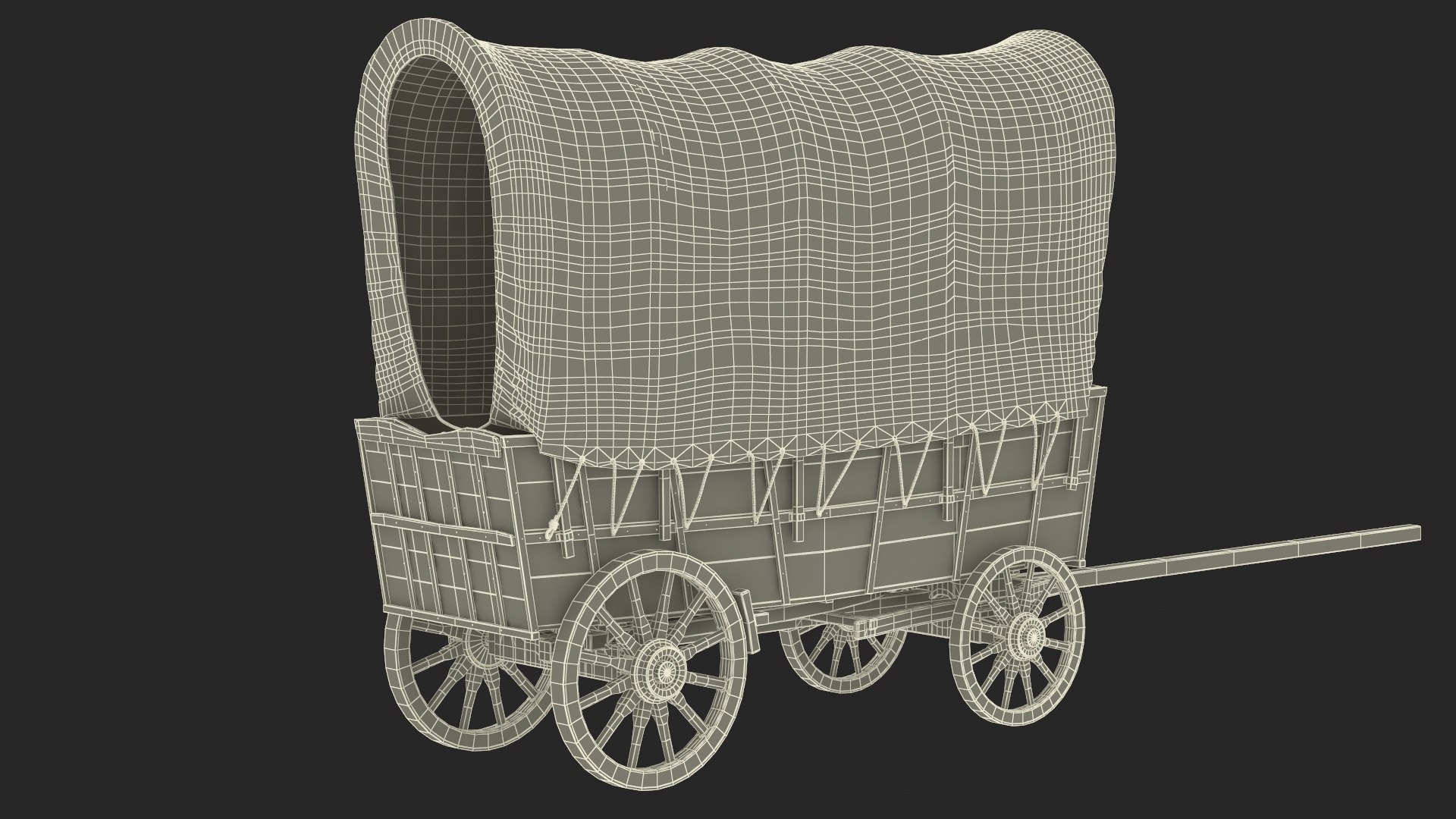 3D Covered Wagon model - TurboSquid 1851818