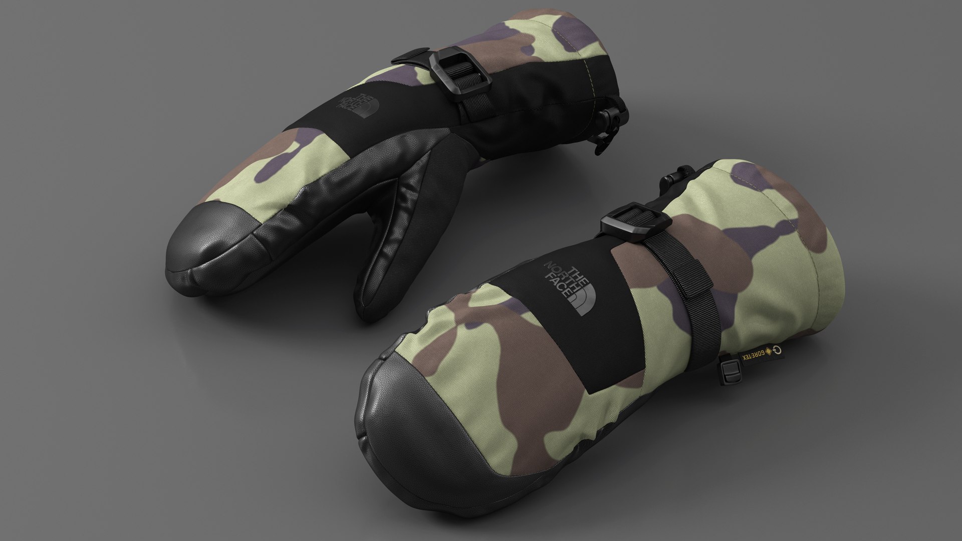 The North Face Mens Montana Snow Mitten Gloves Camo Model - TurboSquid ...