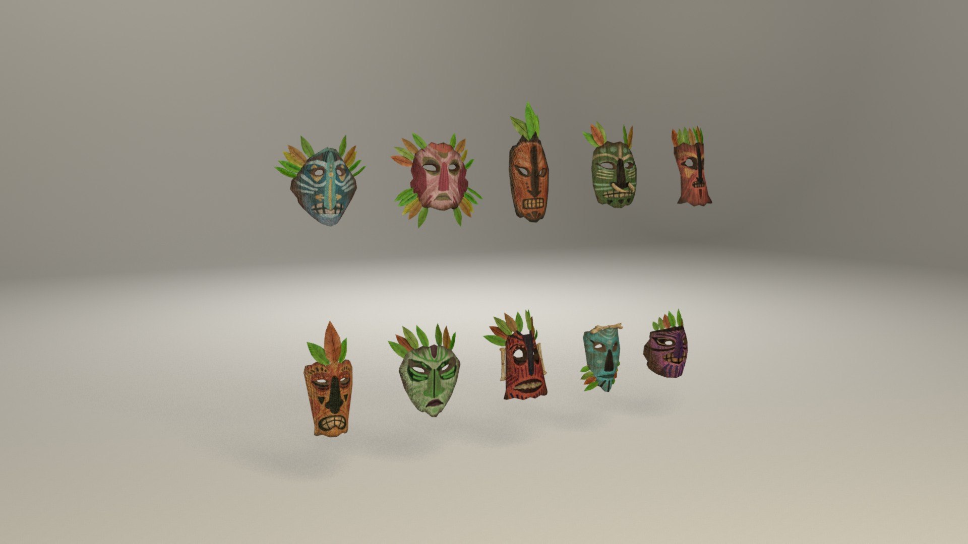 3D Model Indigenous Wood Masks - TurboSquid 1947106