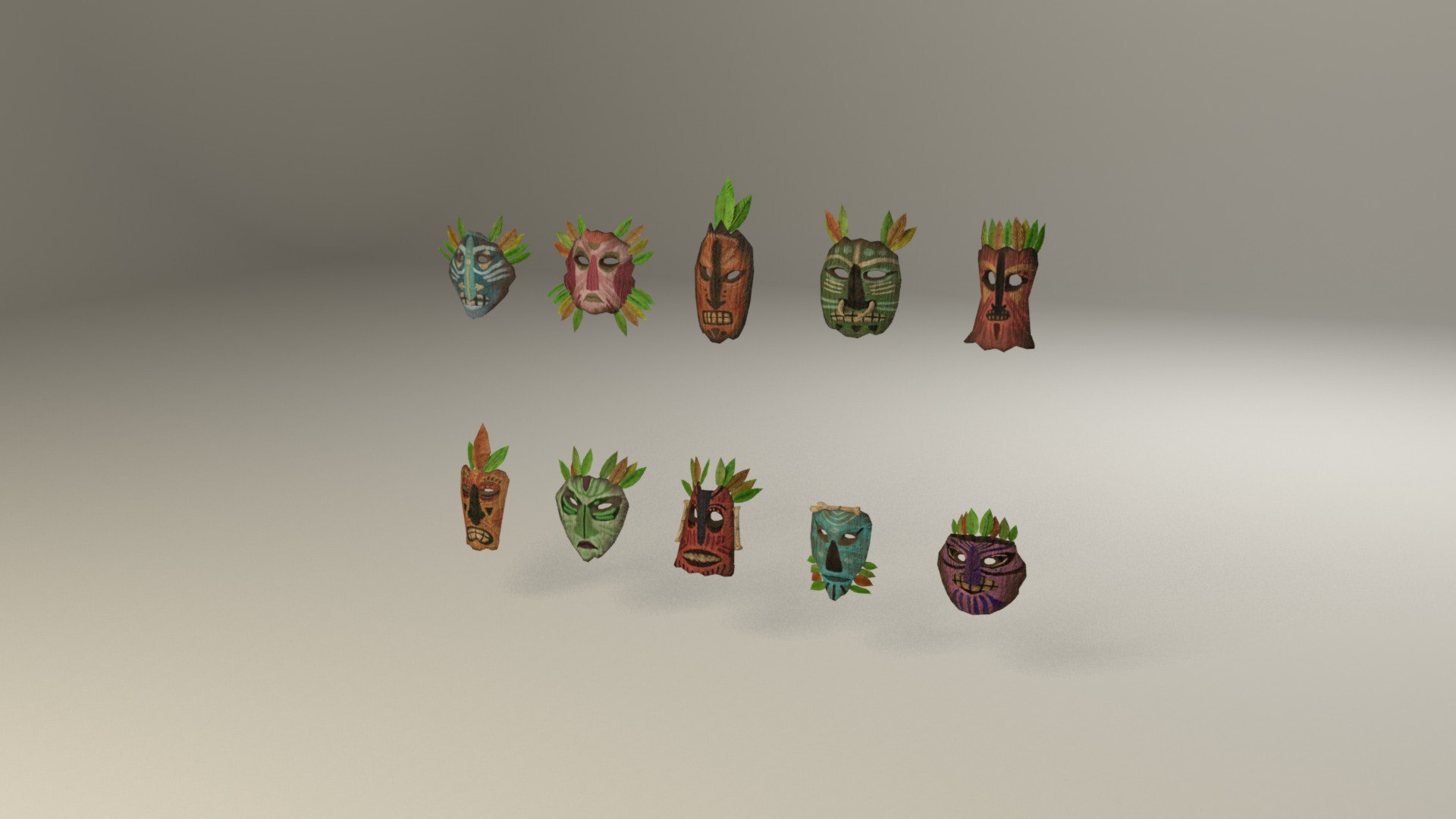 3D Model Indigenous Wood Masks - TurboSquid 1947106