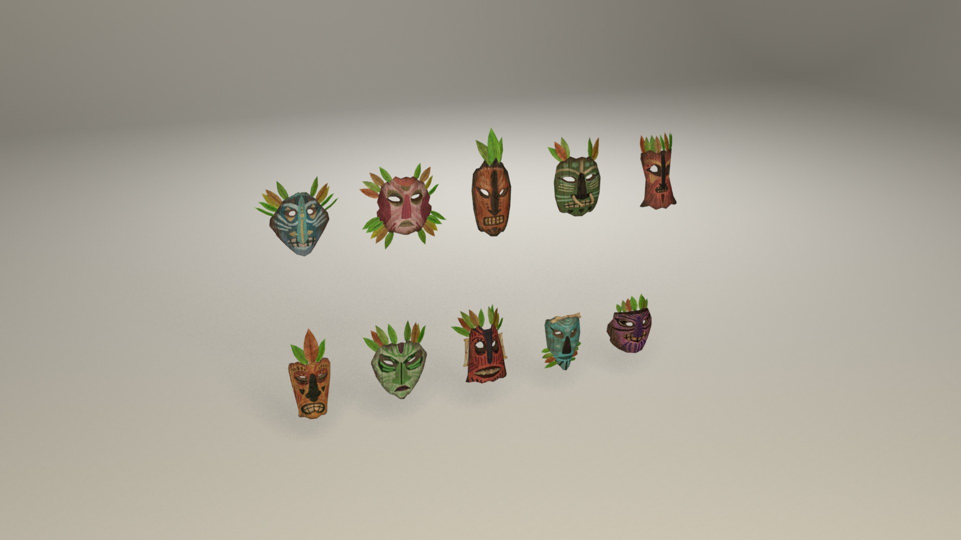 3D Model Indigenous Wood Masks - TurboSquid 1947106
