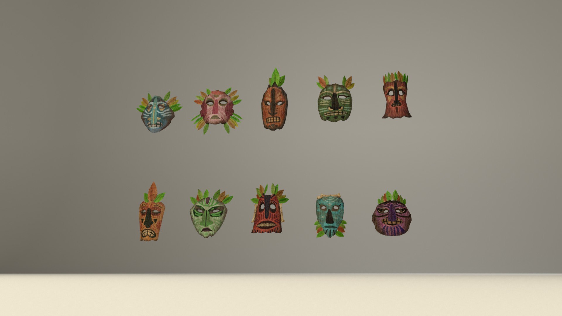 3D Model Indigenous Wood Masks - TurboSquid 1947106