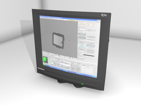 free modeled computer monitor crt 3d model
