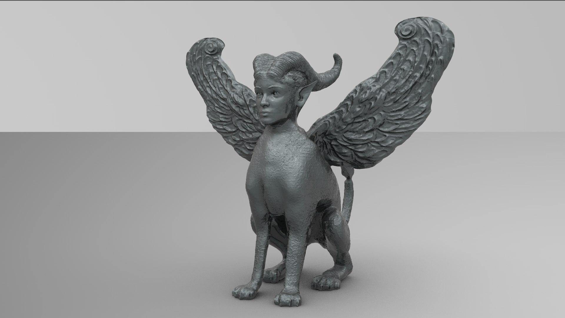 Statue Woman Lion Solid 3D Model - TurboSquid 1580506