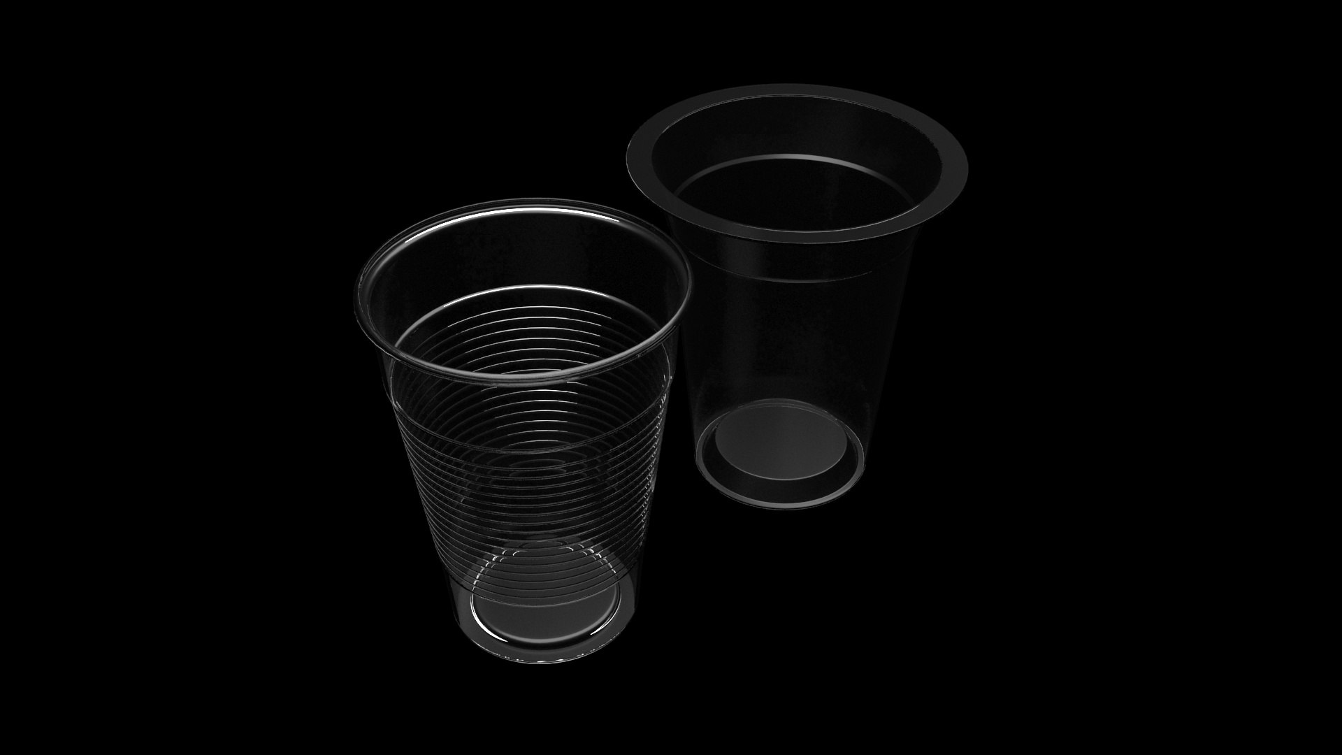 3D Model Two Plastic Cups - TurboSquid 2245348
