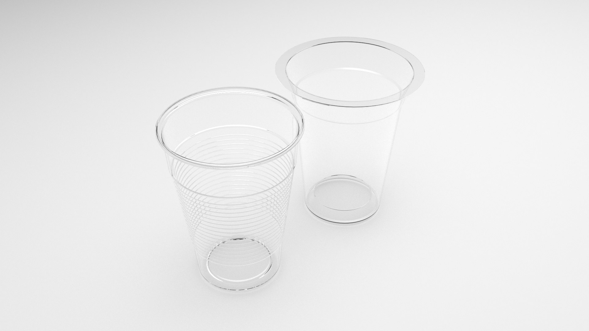 3D Model Two Plastic Cups - TurboSquid 2245348