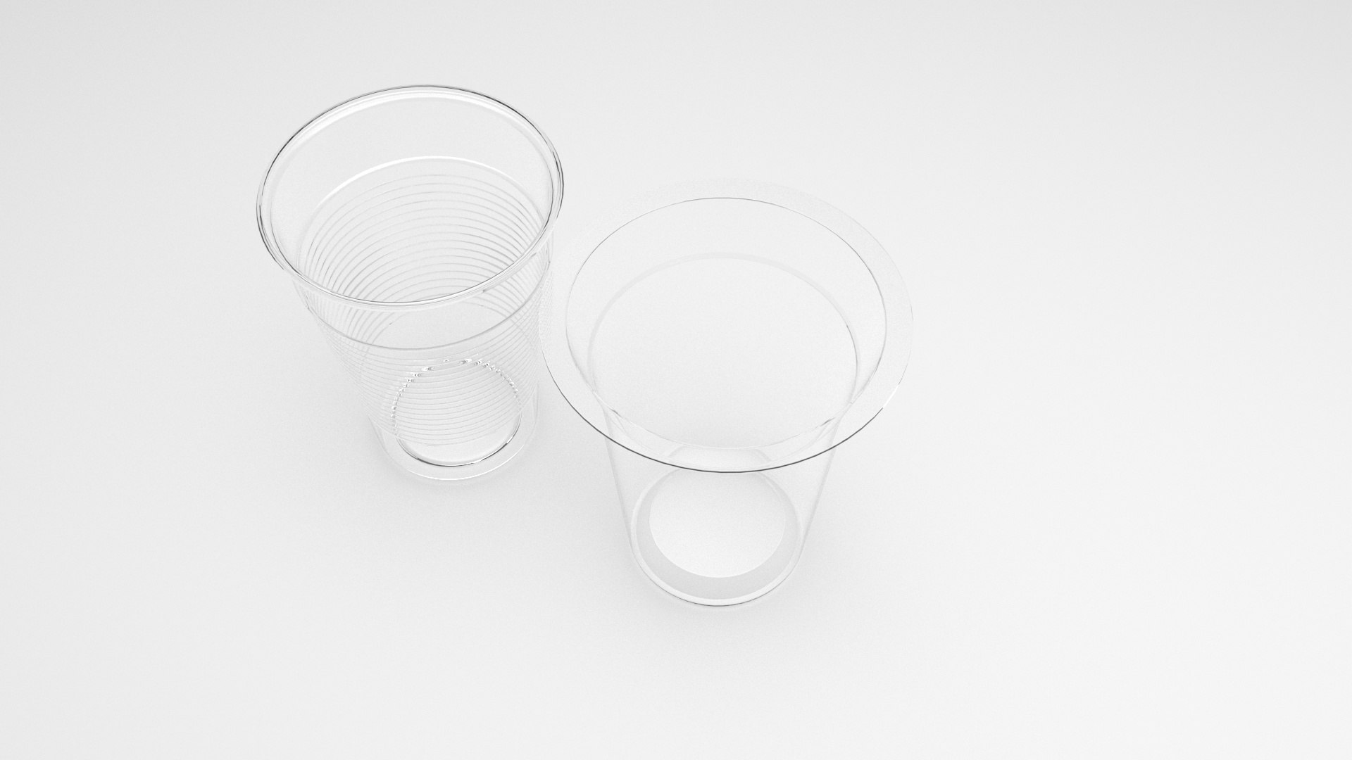 3D Model Two Plastic Cups - TurboSquid 2245348