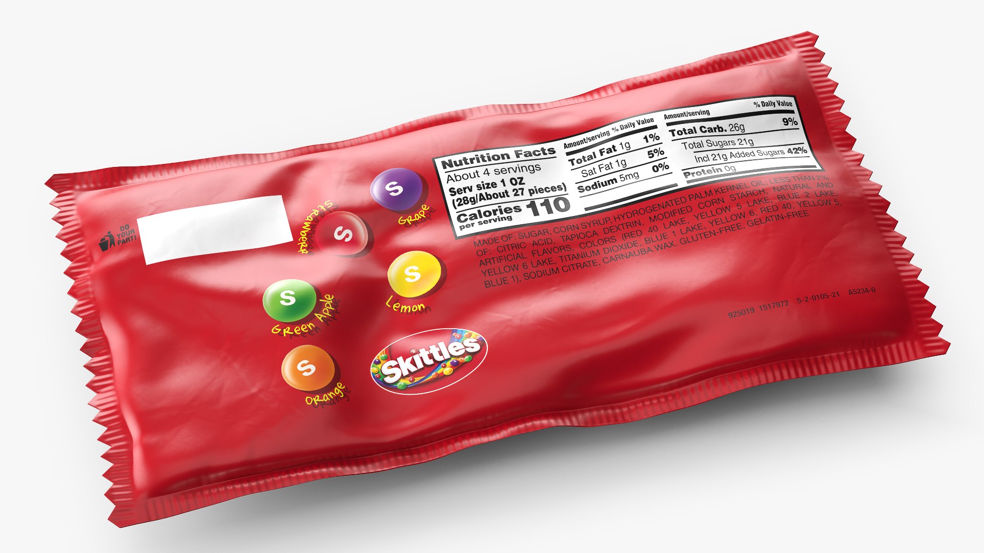 3D Skittles Original Package - TurboSquid 2290765