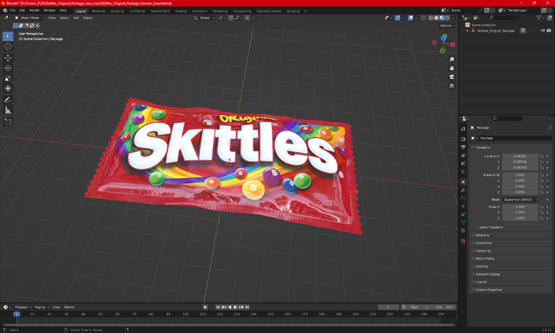 3D Skittles Original Package - TurboSquid 2290765