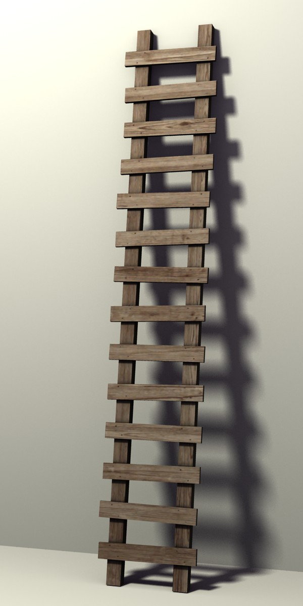 wood ladder 3d model