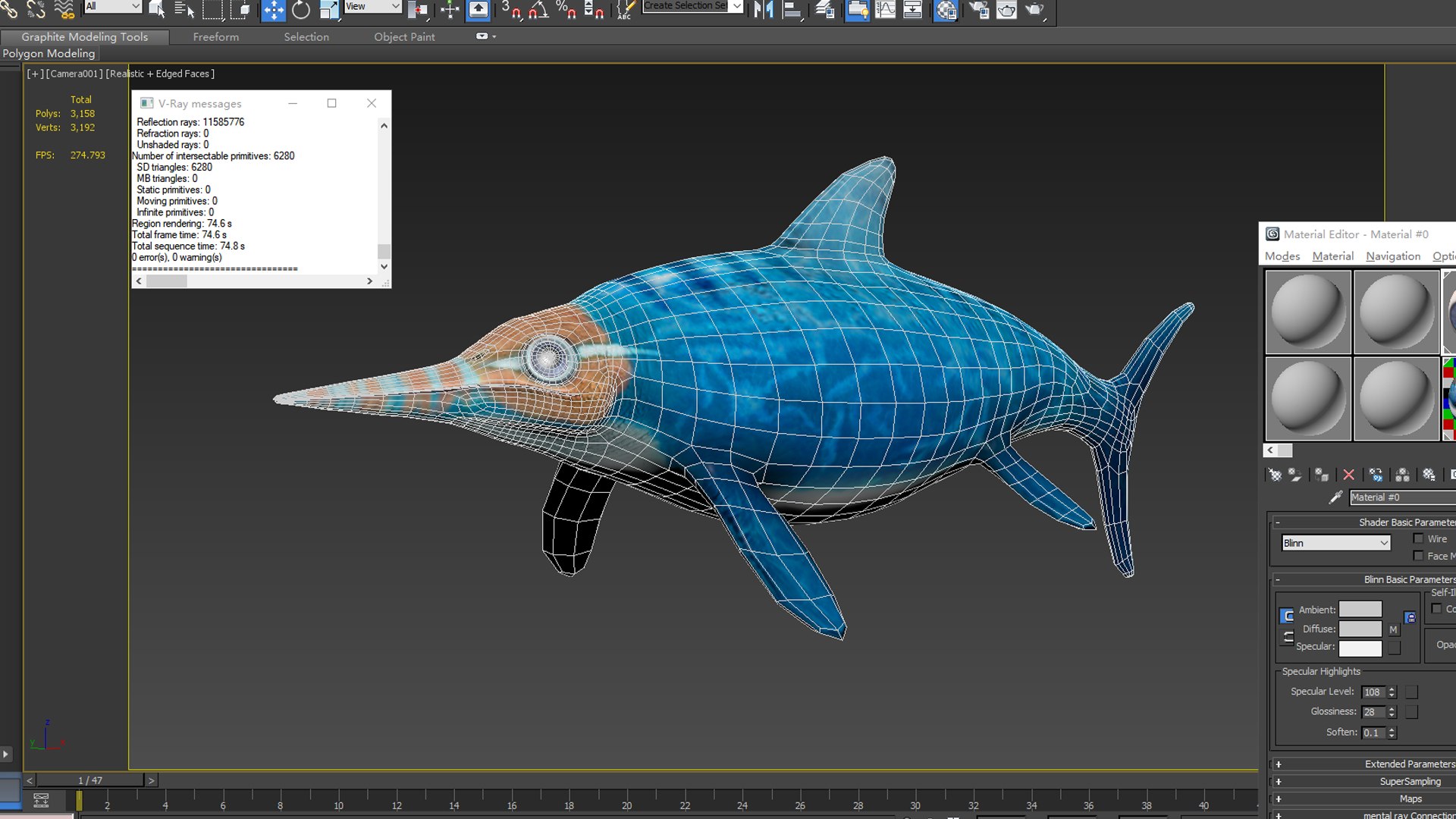 3D Ichthyosaur Ichthyosaurus Giant Lizard Fish Marine Reptile Model ...