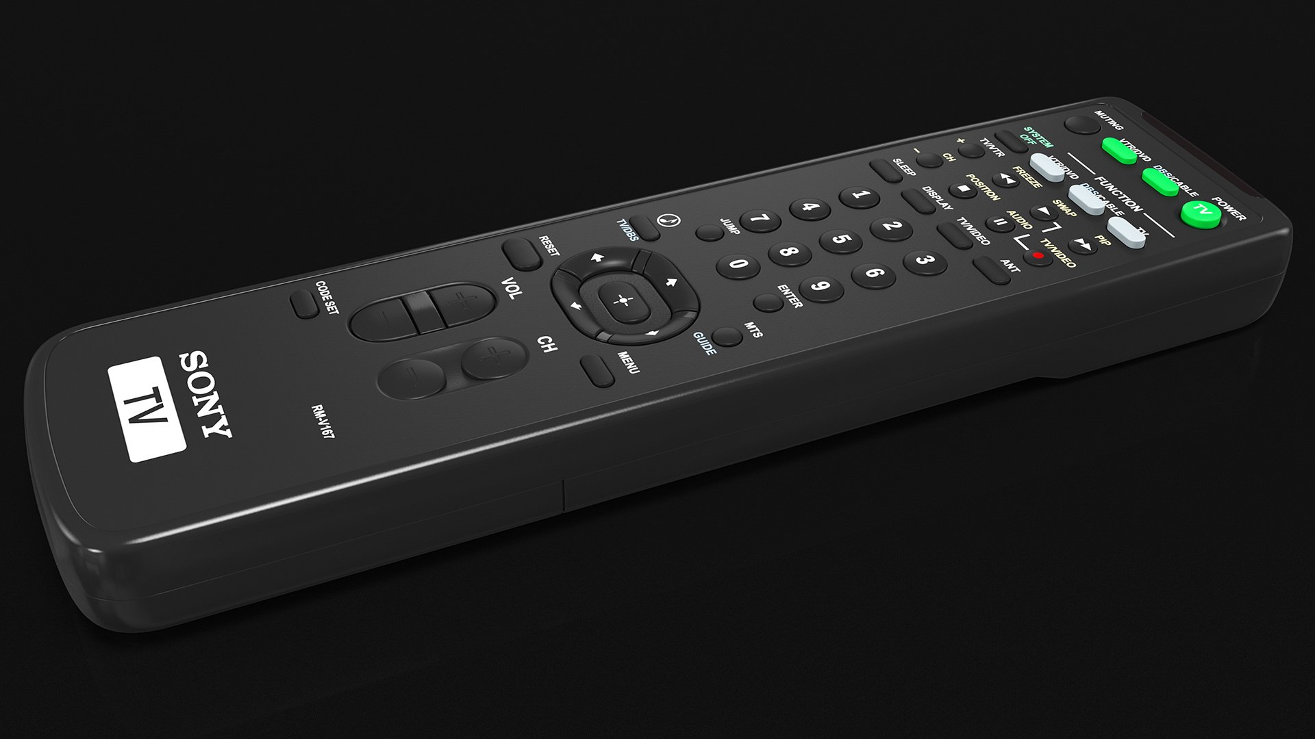 Sony rm-y167 ir tv remote 3D model - TurboSquid 1614325