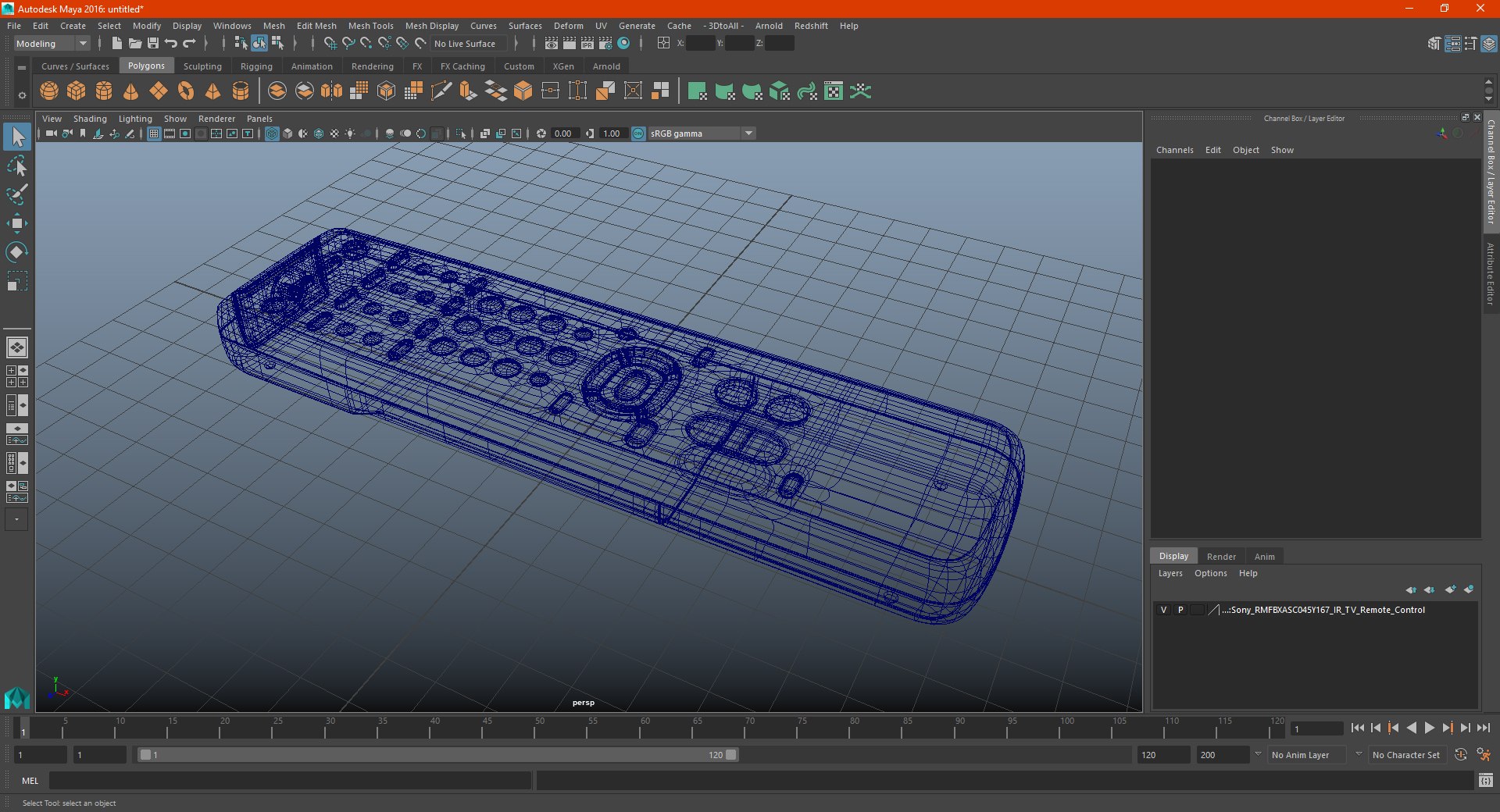 Sony rm-y167 ir tv remote 3D model - TurboSquid 1614325