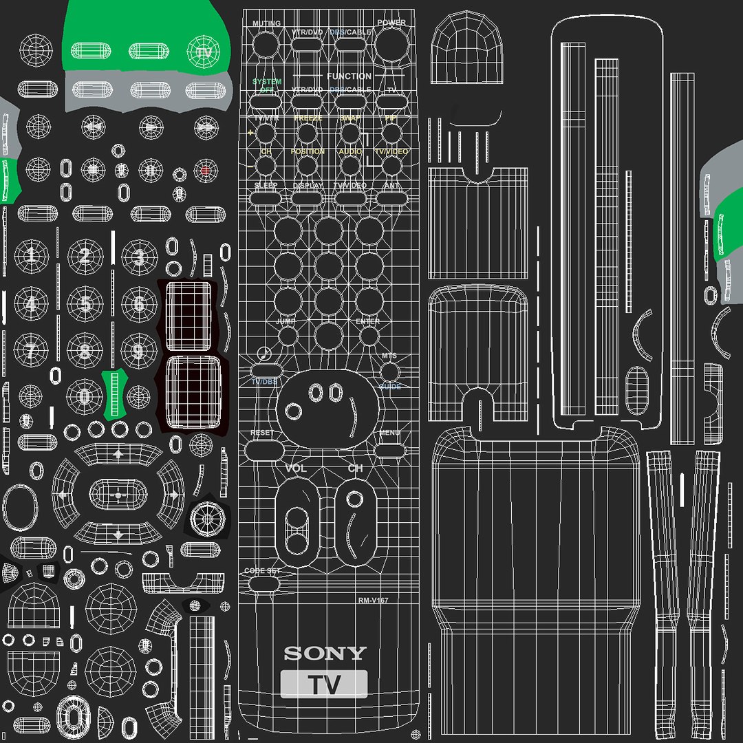 Sony rm-y167 ir tv remote 3D model - TurboSquid 1614325