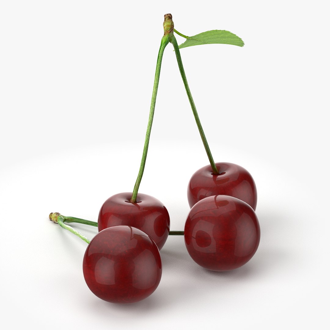 Realistic Cherries Real Fruit 3d Model