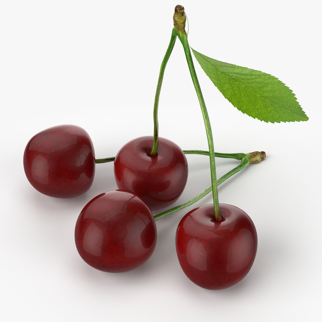 Realistic Cherries Real Fruit 3d Model