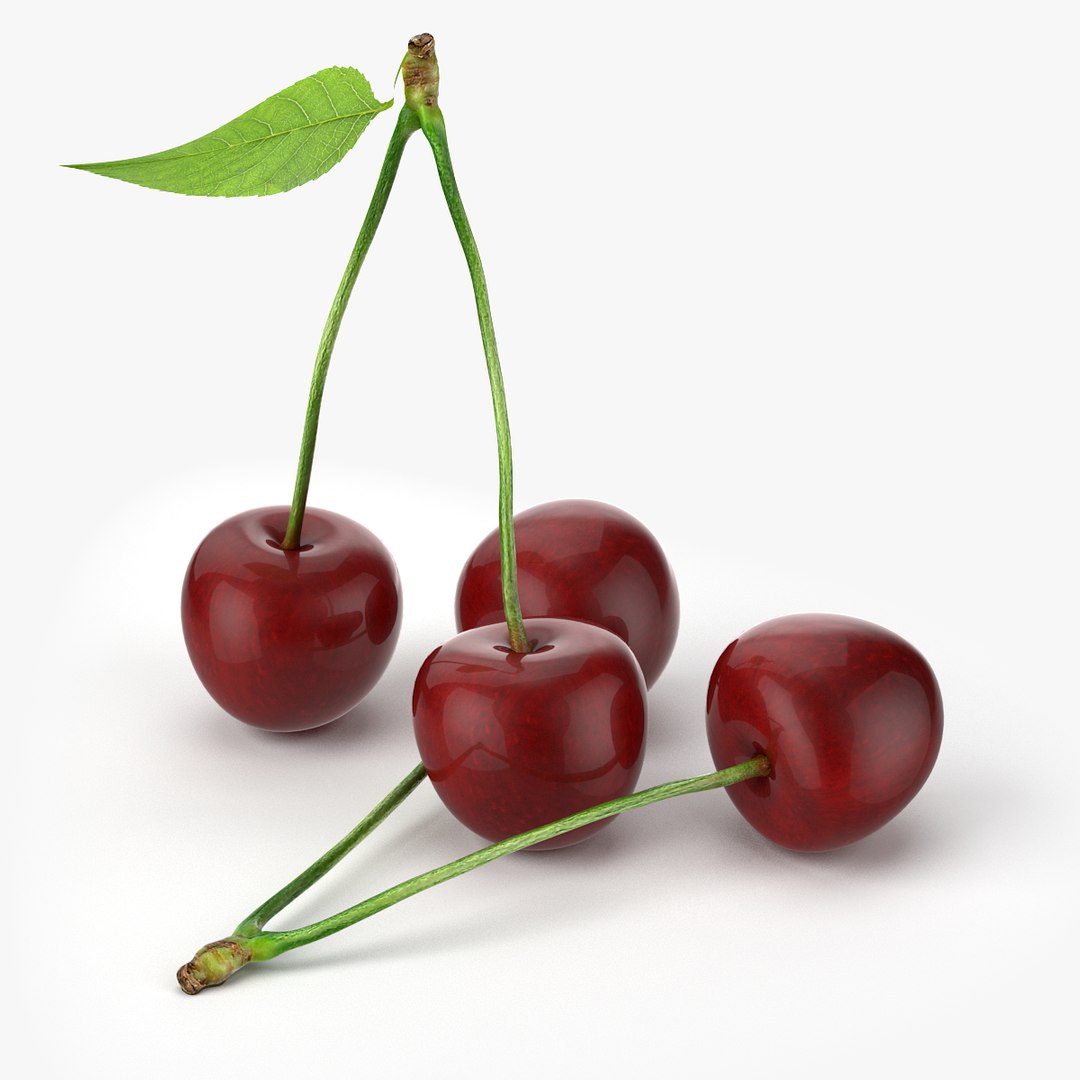 Realistic Cherries Real Fruit 3d Model