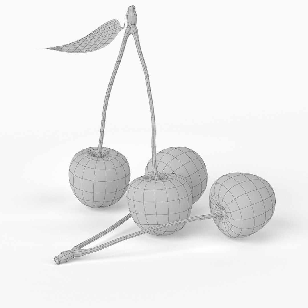 Realistic Cherries Real Fruit 3d Model