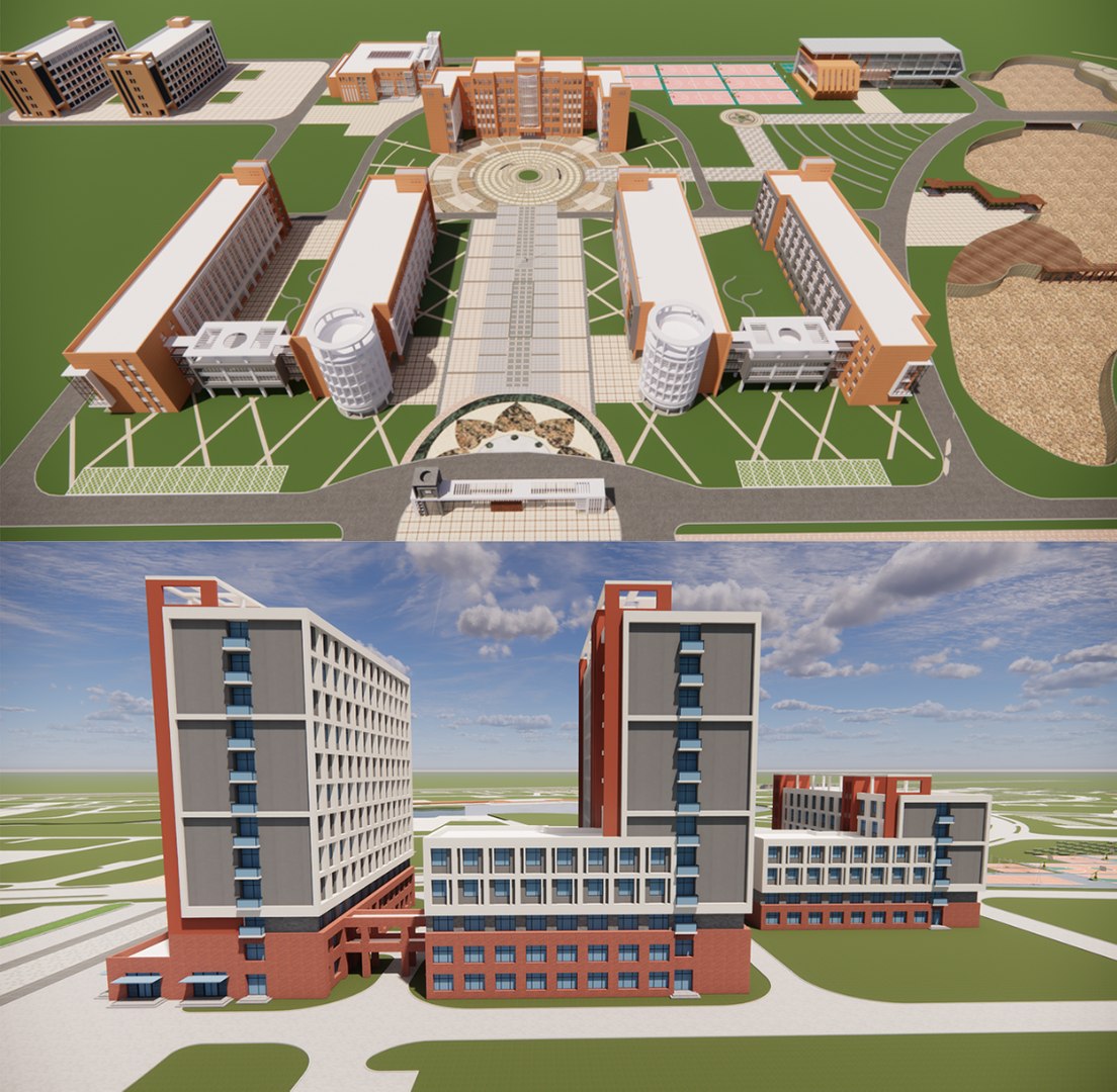 3D Model Office Building And University-A9 - TurboSquid 2099045