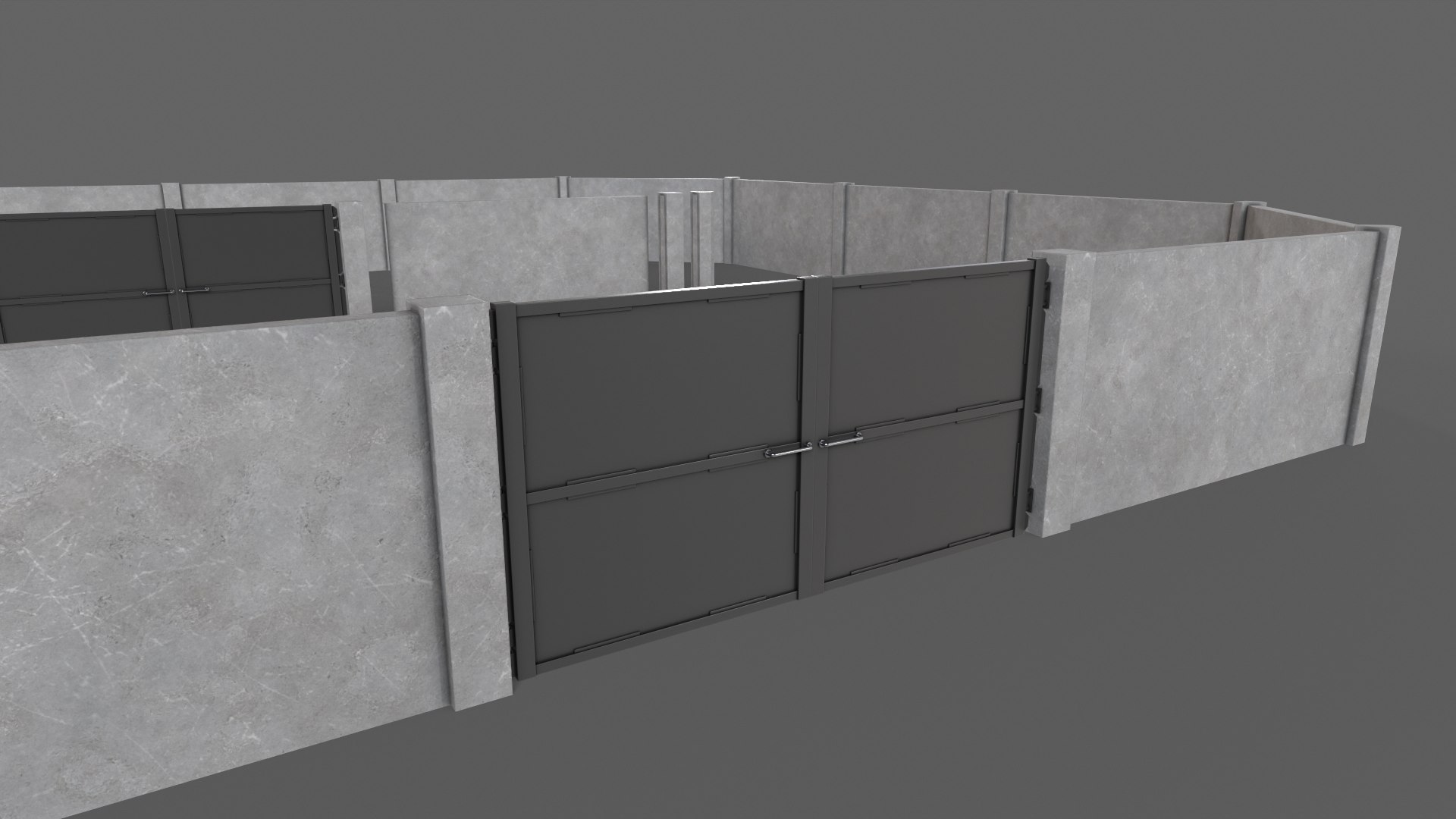 3D PBR Gate And Wall 3 - TurboSquid 2320683