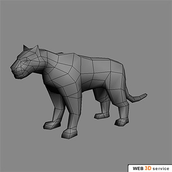 polygonal tiger 3d model