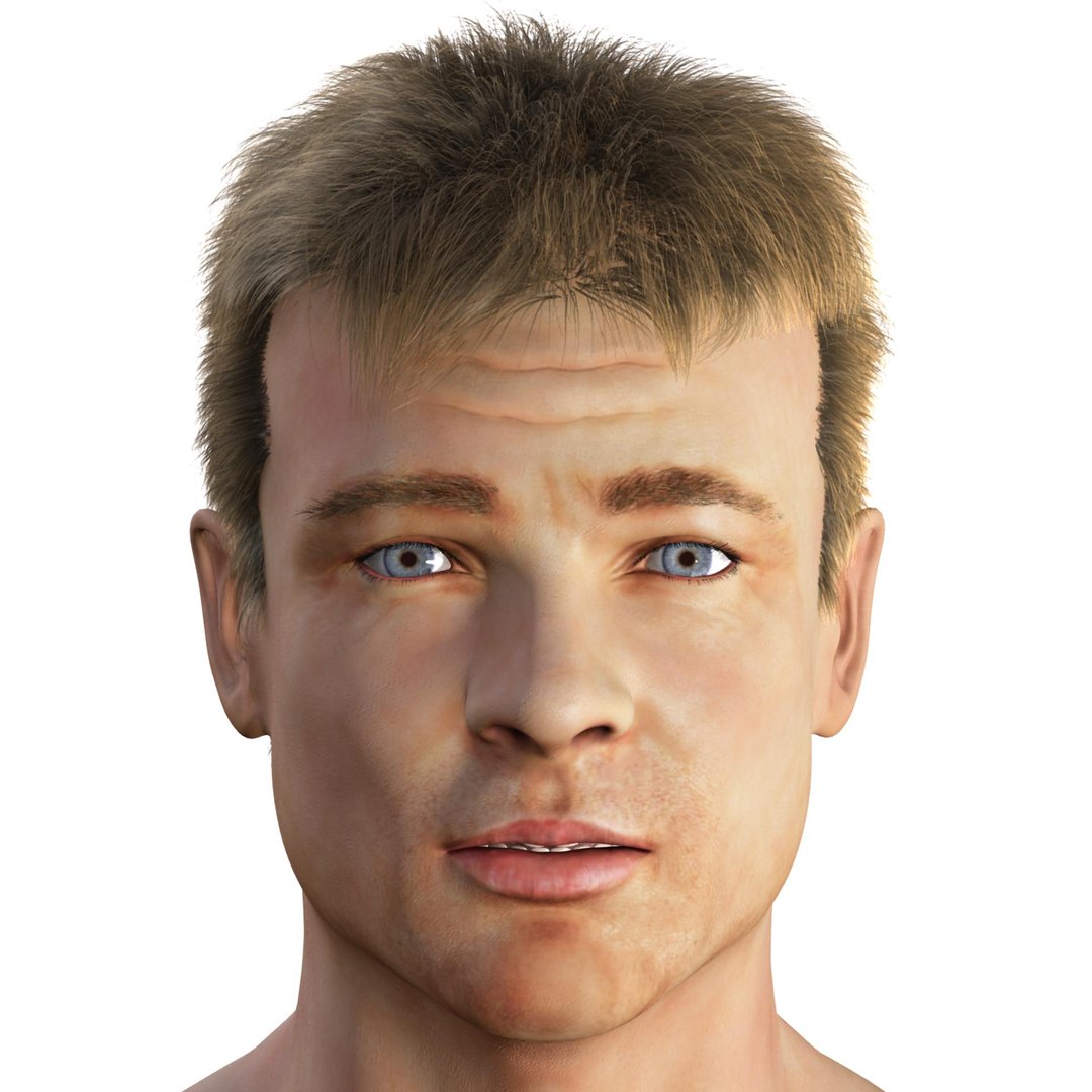 Male Head Human Man 3d X