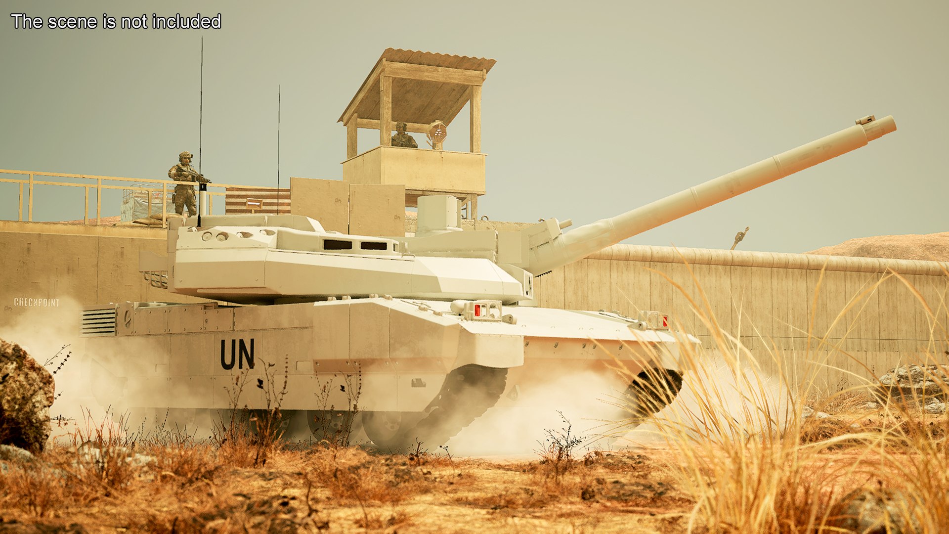 3d tank amx-56 leclerc united nations model