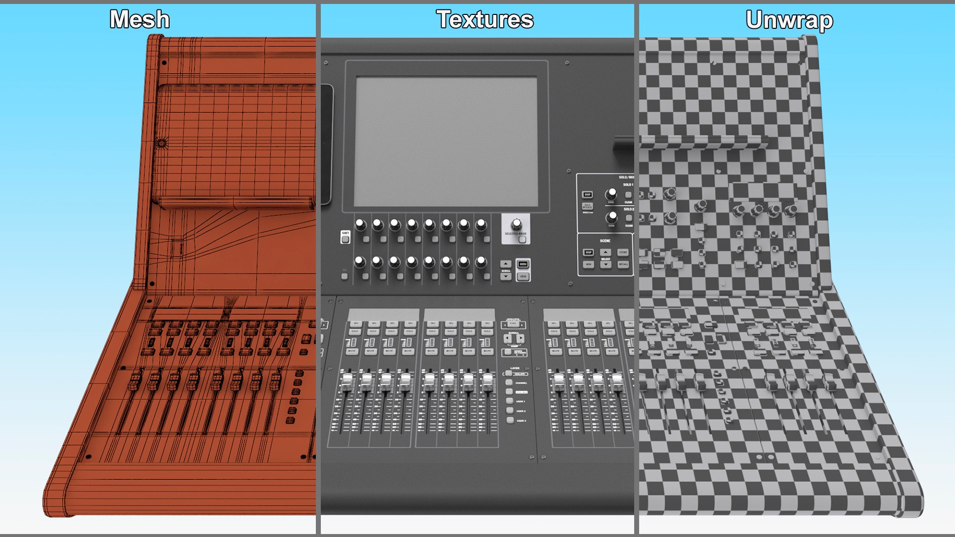 Live Mixing Console Grey 3D Model - TurboSquid 2259023
