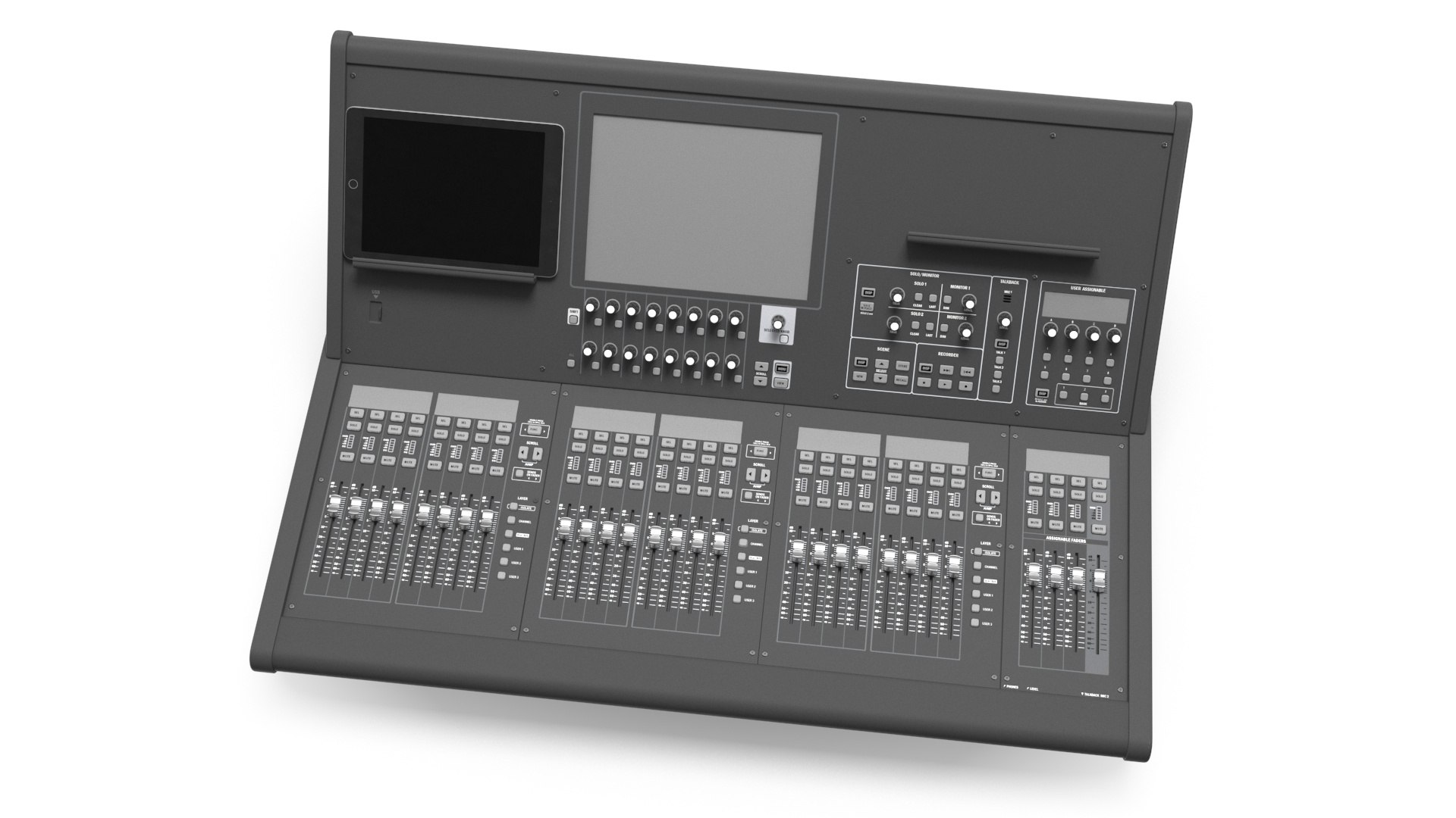 Live Mixing Console Grey 3D Model - TurboSquid 2259023