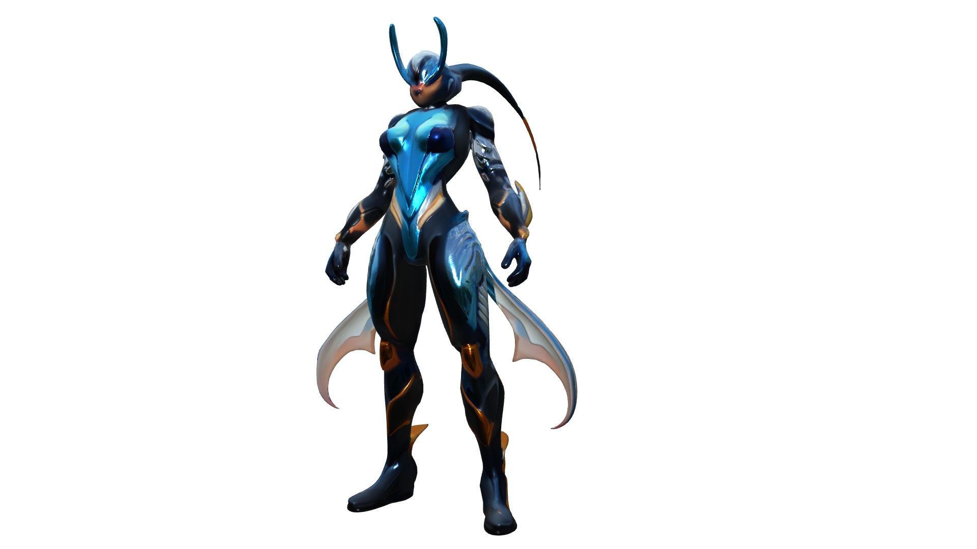 3D Aquamarine Valkyrie The Sleek Futuristic Armor Warrior - TurboSquid ...