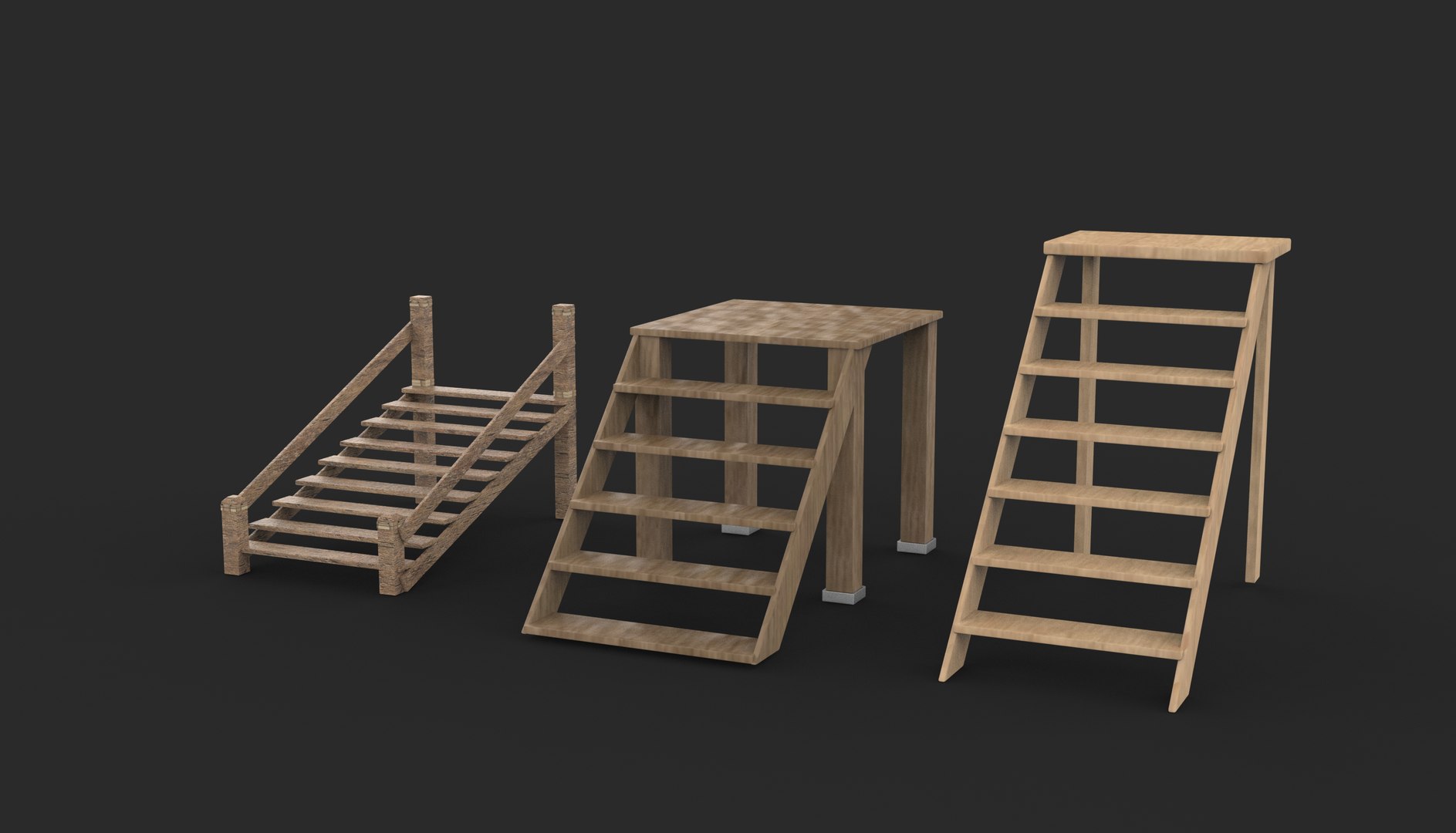 Wooden Step Ladder 3D Model 3D Model - TurboSquid 2394603