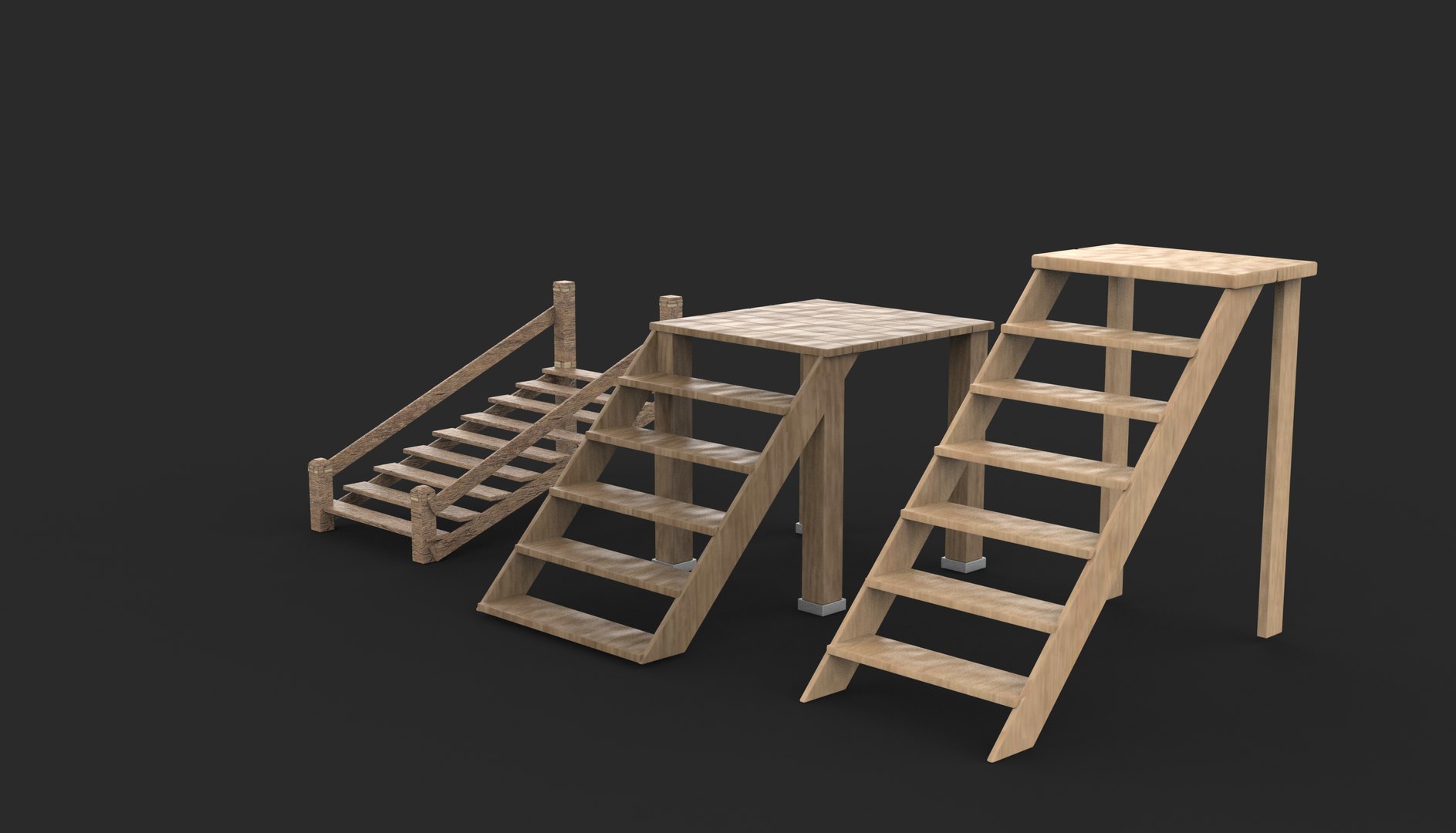 Wooden Step Ladder 3D Model 3D Model - TurboSquid 2394603