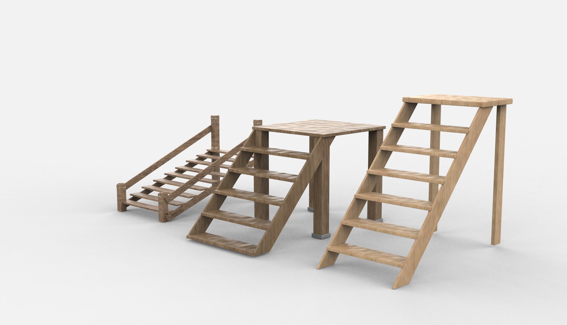 Wooden Step Ladder 3D Model 3D Model - TurboSquid 2394603