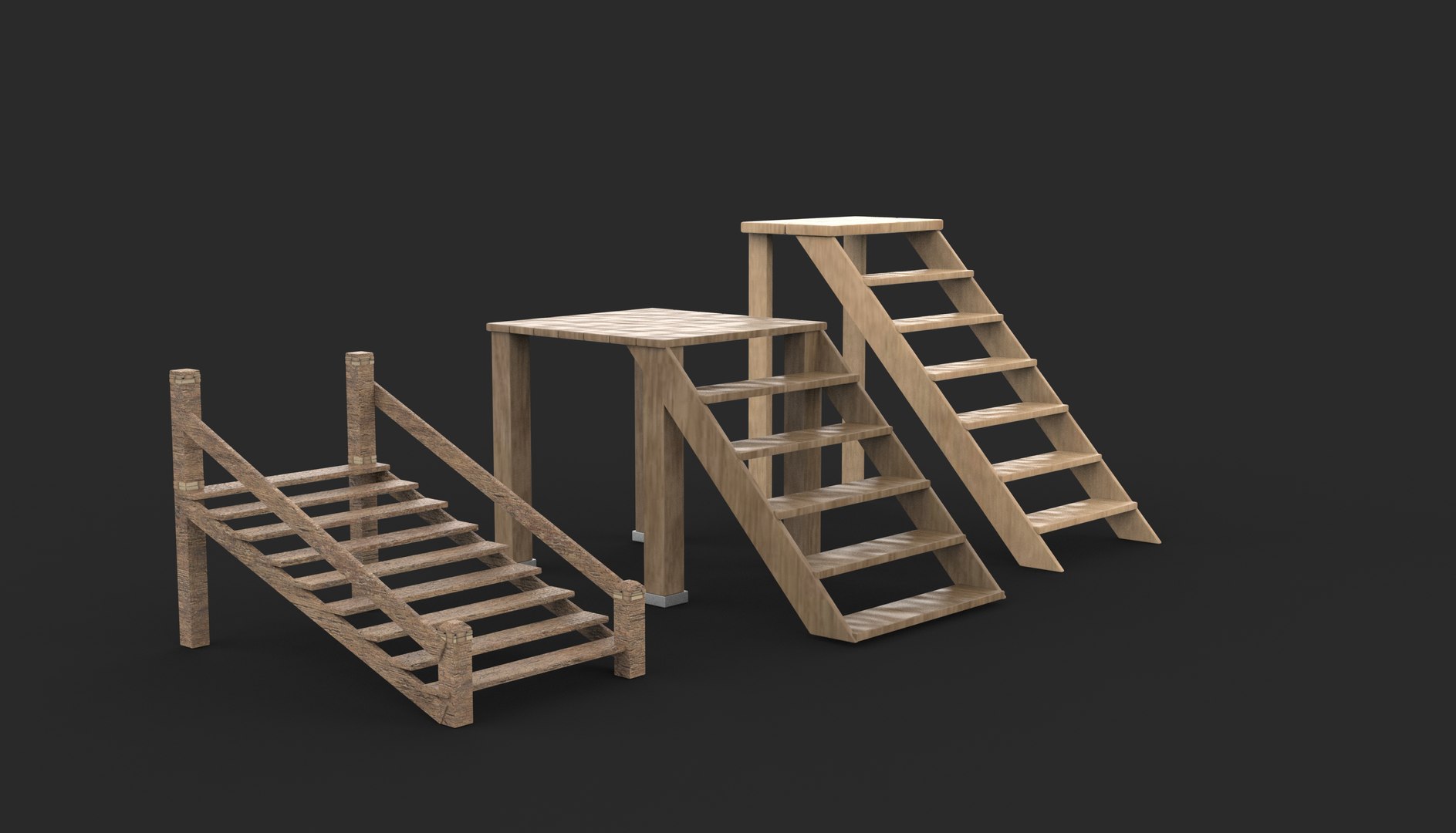 Wooden Step Ladder 3D Model 3D Model - TurboSquid 2394603