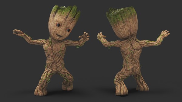 modelo 3d Pose de baile del personaje Pequeño Groot - TurboSquid 2270138