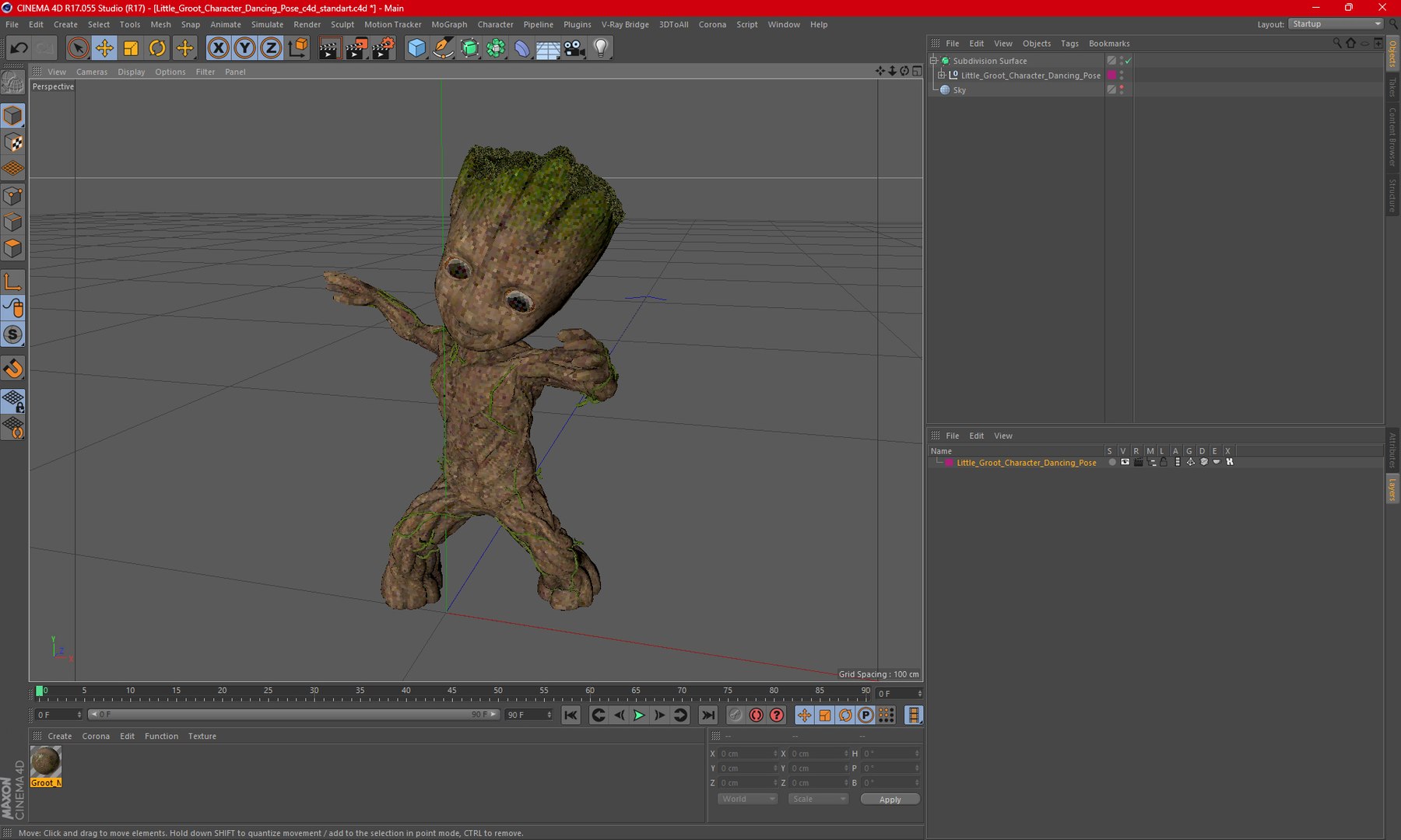 3D Little Groot Character Dancing Pose Model - TurboSquid 2270138