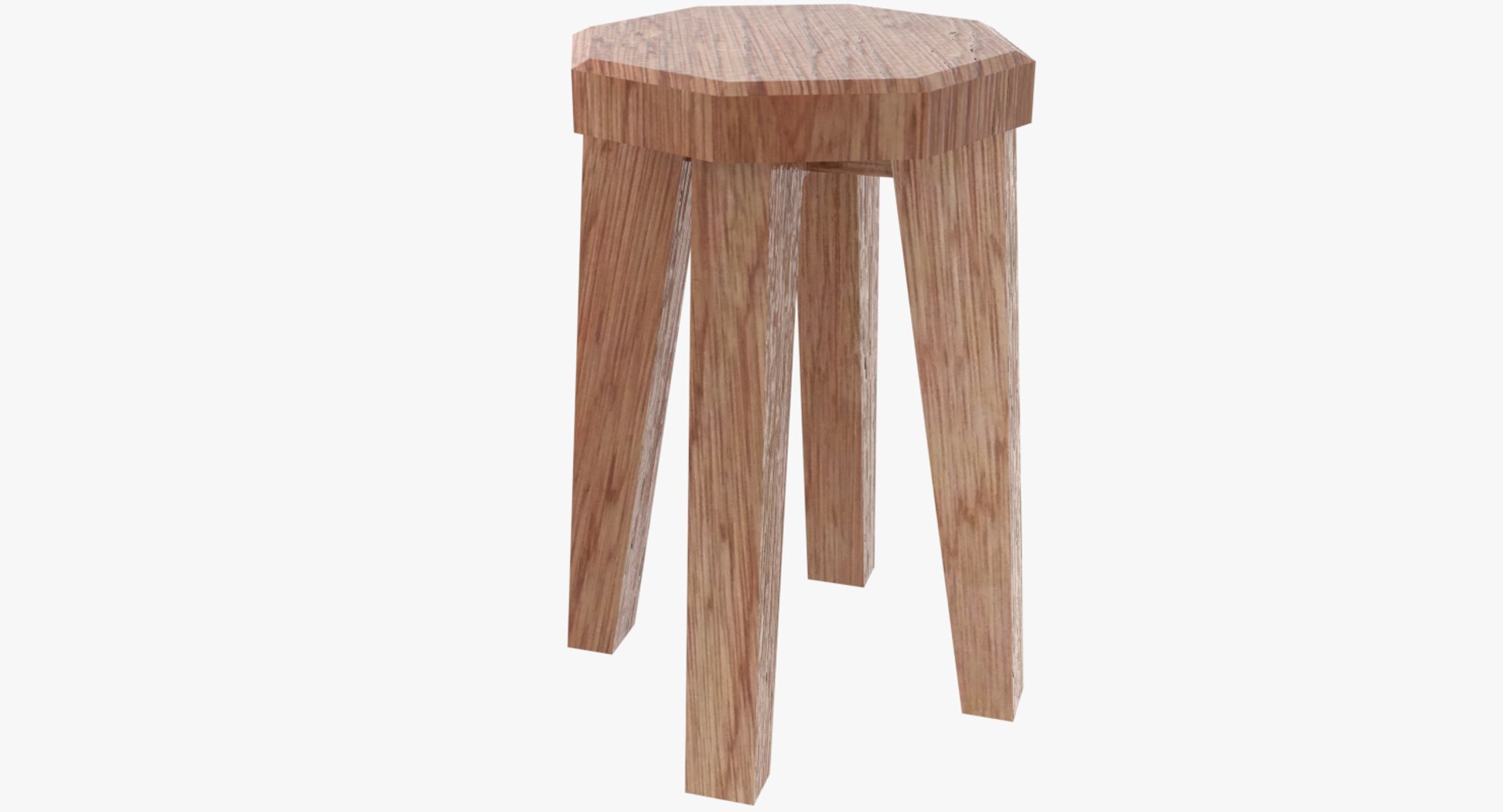 3D Wooden Stool Model - TurboSquid 1271108